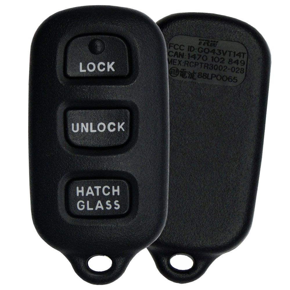 2008 Pontiac Vibe Remote Keyless Entry key fob Transmitter GQ43VT14T ...